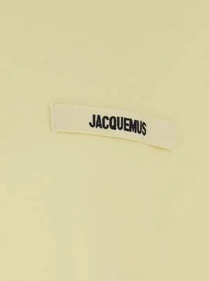 Jacquemus Le Sweatshirt Gros Grain Cotton Crewneck With Logo Patch - Yellow