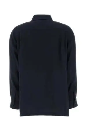 Max Mara Navy Silk Geranio Shirt