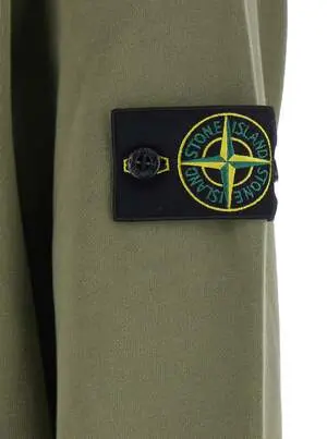 Stone Island Crewneck Sweatshirt With Logo Patch - Green