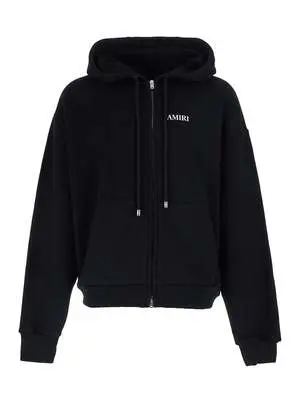 Amiri Hooded Zip Sweatshirt With Tech Fabric Patch