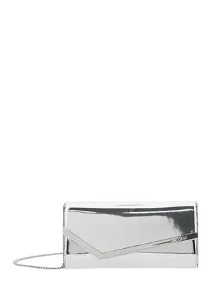 JIMMY CHOO Clutch 'emmie' With Logo Lettering On The Front And Chain Strap In Blend Leather And Tech Fabric For - Multicolor