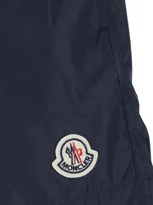 Moncler Nylon Swim Shorts With Logo Detail - Multicolor