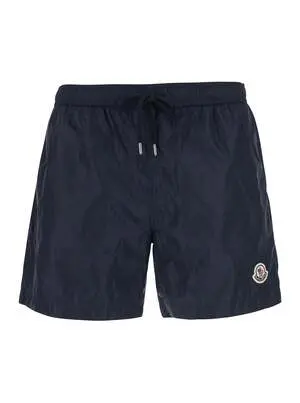 Moncler Nylon Swim Shorts With Logo Detail - Multicolor
