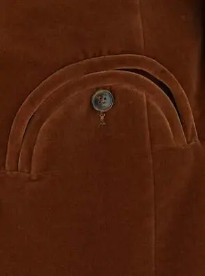 BLAZÉ MILANO Double-breasted Velvet Jacket - Brown