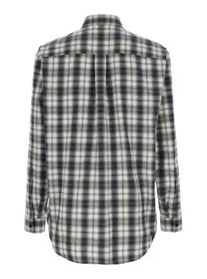 Balenciaga Black And White Shirt With All-over Stripe Motif In Cotton Flannel For