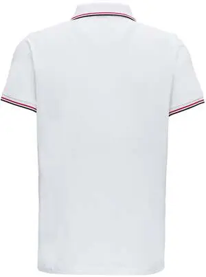 Moncler Polo Shirt With Classic Collar And Logo Embroidery On The Front In Cotton