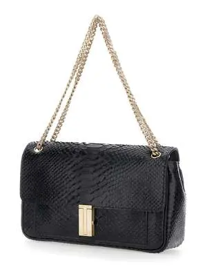 TOM FORD Semi Shiny Printed Python B/c Chainshoulder Bag