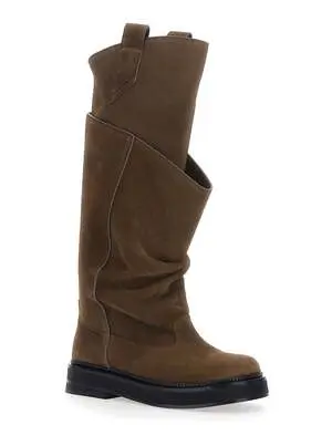 Attico Robin Passeggiata Suede Boots - Brown