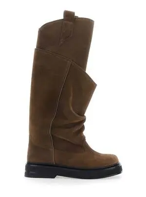 Attico Robin Passeggiata Suede Boots - Brown