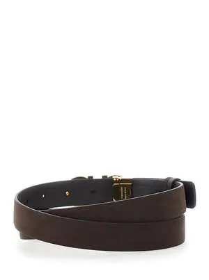 FERRAGAMO Gancio Mediterraneo Suede Belt