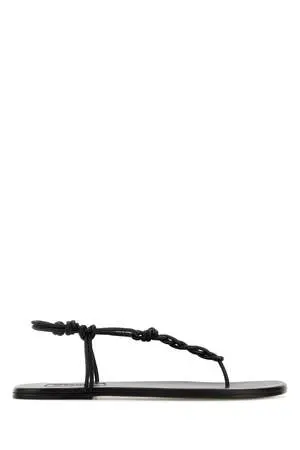 JIL SANDER Leather Tangle Sandals - Black