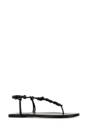 JIL SANDER Leather Tangle Sandals - Black