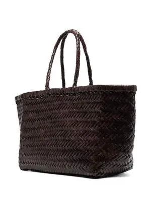 Dragon Diffusion Bamboo Triple Jump Small" Leather Handbag - Brown