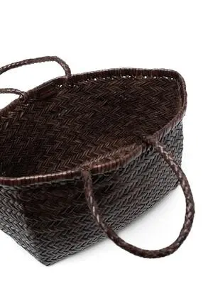 Dragon Diffusion Bamboo Triple Jump Small" Leather Handbag - Brown