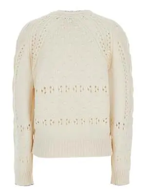Isabel Marant Étoile Luce Crewneck Wool Sweater With Perforated Design