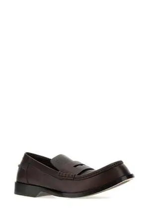 Loewe Dark Leather Bobine Loafers