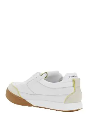 Givenchy White Low Top Sneaker With Logo Lettering On The Back And Logo Patch On The Tongue In Leather For