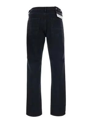 Stone Island Slim Jeans With Logo Patch On The Back In Denim For
