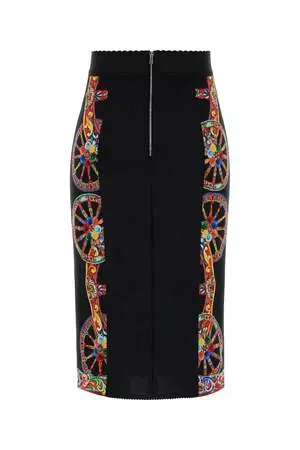 Dolce & Gabbana Printed Charmeuse Skirt