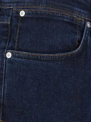 Stone Island Blue Slim Jeans With Logo Patch On The Back In Denim For