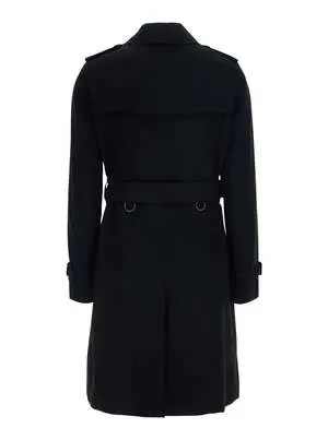 Burberry Kensington Short Double-breasted Trench Coat With Belt
