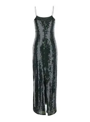 ROTATE BY BIRGER CHRISTENSEN Long Sequin Spaghetti Strap Dress - Multicolor