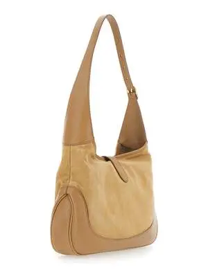 Gucci Jackie 1961 Suede And Leather Shoulder Bag - Cream