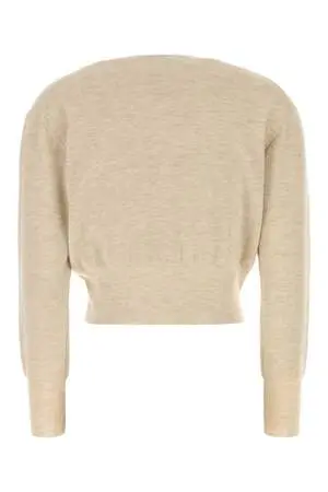 Miu Miu Melange Sand Cashmere Blend Cardigan - Brown