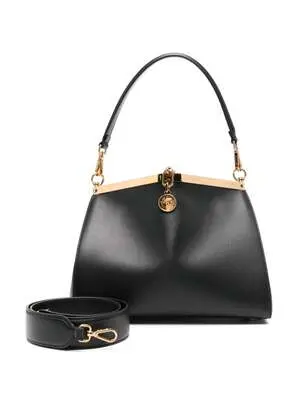 Etro Medium Leather Sailing Tote Bag With Pegasus Detail - Black