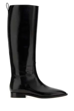 JIL SANDER Leather Lune Boots - Black