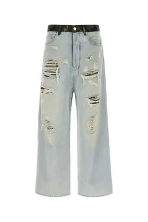 Amiri AMIRI Wide Leg Distressed Jeans Blue