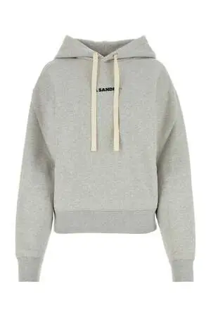 JIL SANDER Light Grey Cotton Oversize Sweatshirt - Gray