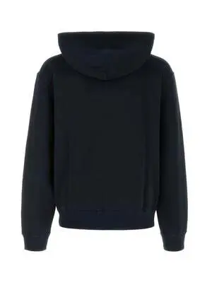 JIL SANDER Cotton Sweatshirt With Drawstring Hood And Logo Detail - Black