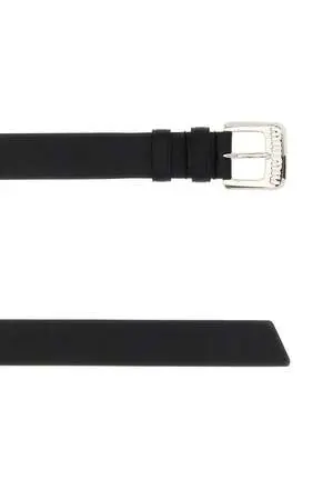 Miu Miu Leather Belt With Silver Metal Finishing