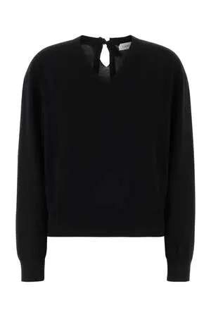 LANVIN LANVIN Black Wool Blend Sweater With Back Tie Detail Orange