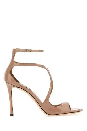 JIMMY CHOO JIMMY CHOO Antiqued Leather Azia 95 Sandals Pink