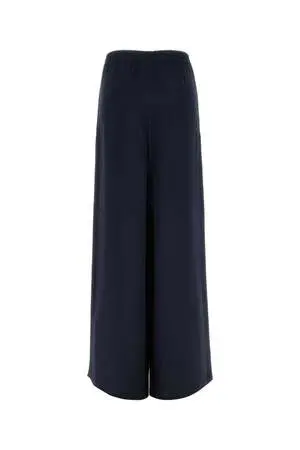 Max Mara Navy Silk Volonta Wide-leg Pant