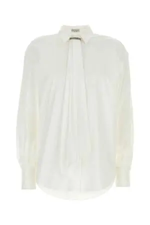 Brunello Cucinelli Stretch Poplin Shirt - White