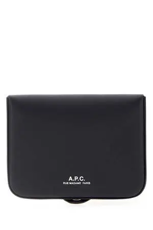 A.p.c. Navy Leather Card Holder - Blue