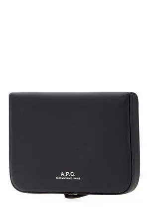 A.p.c. Navy Leather Card Holder - Blue