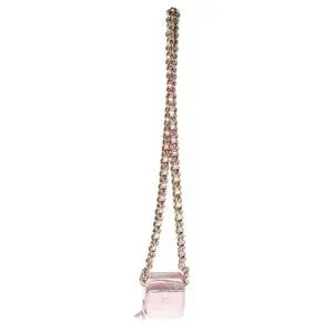 Chanel Lambskin Quilted Coco Punk Clutch With Chain - Metallic