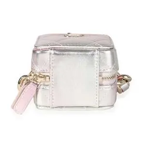 Chanel Lambskin Quilted Coco Punk Clutch With Chain - Metallic