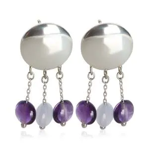 Tiffany & Co. Sterling Silver Amethyst Dangle Earrings - Sterling_silver
