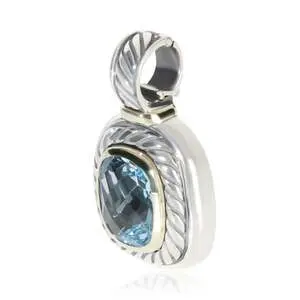 David Yurman Yellow Gold & Sterling Silver Topaz Albion Pendant