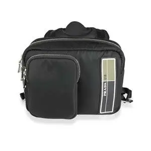 Prada Tessuto Pocket Nylon Backpack - Black