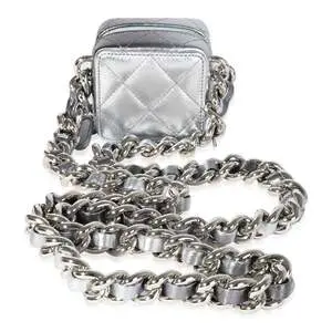 Chanel Lambskin Quilted Coco Punk Clutch With Chain