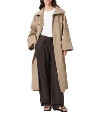 ALLSAINTS Clayton Stand Collar Trench Coat