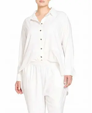 Universal Standard Plus Dawn Linen Hi Low Tunic - White