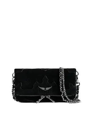 Zadig&Voltaire Rock Mini Suede Clutch - Black