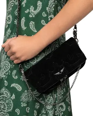 Zadig&Voltaire Rock Mini Suede Clutch - Black
